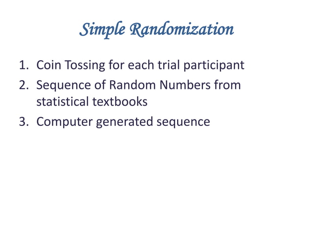 Randomisation techniques | PDF