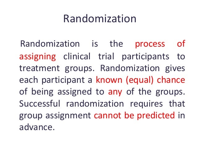 Randomisation techniques