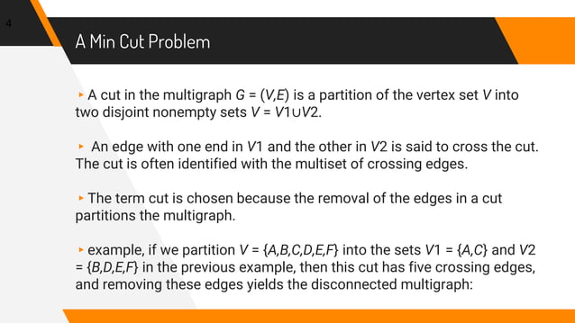 Randomized algorithm min cut problem and its solution using karger's algorithm | PPTX