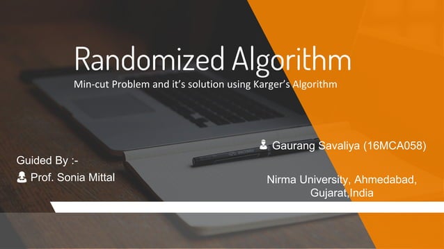Randomized algorithm min cut problem and its solution using karger's ...