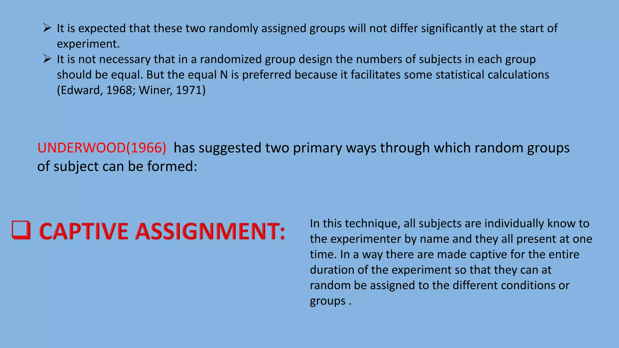 Randomize group design | PPTX