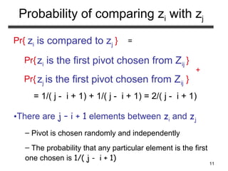 Randomizing quicksort algorith with example | PPT
