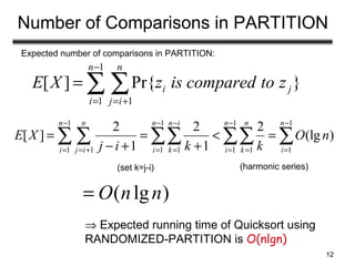 Randomizing quicksort algorith with example | PPT