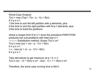 Randomizing quicksort algorith with example | PPT
