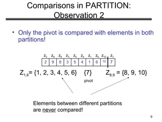 Randomizing quicksort algorith with example | PPT