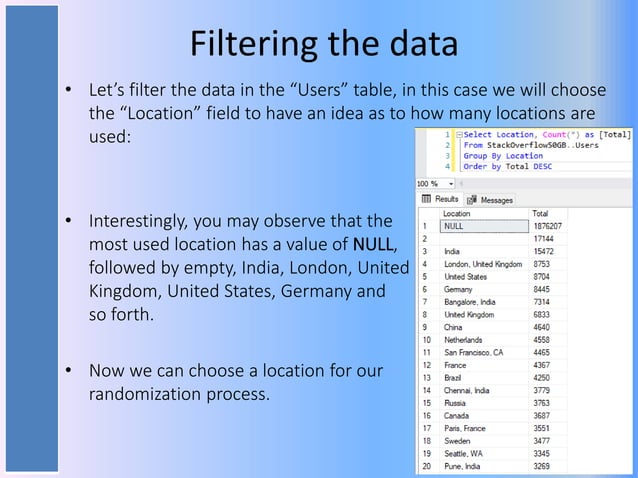 Randomizing Data With Sql Server Ppt