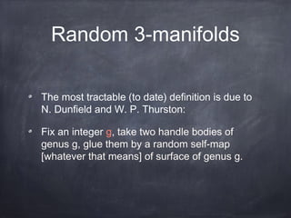 Random 3-manifolds | PPT