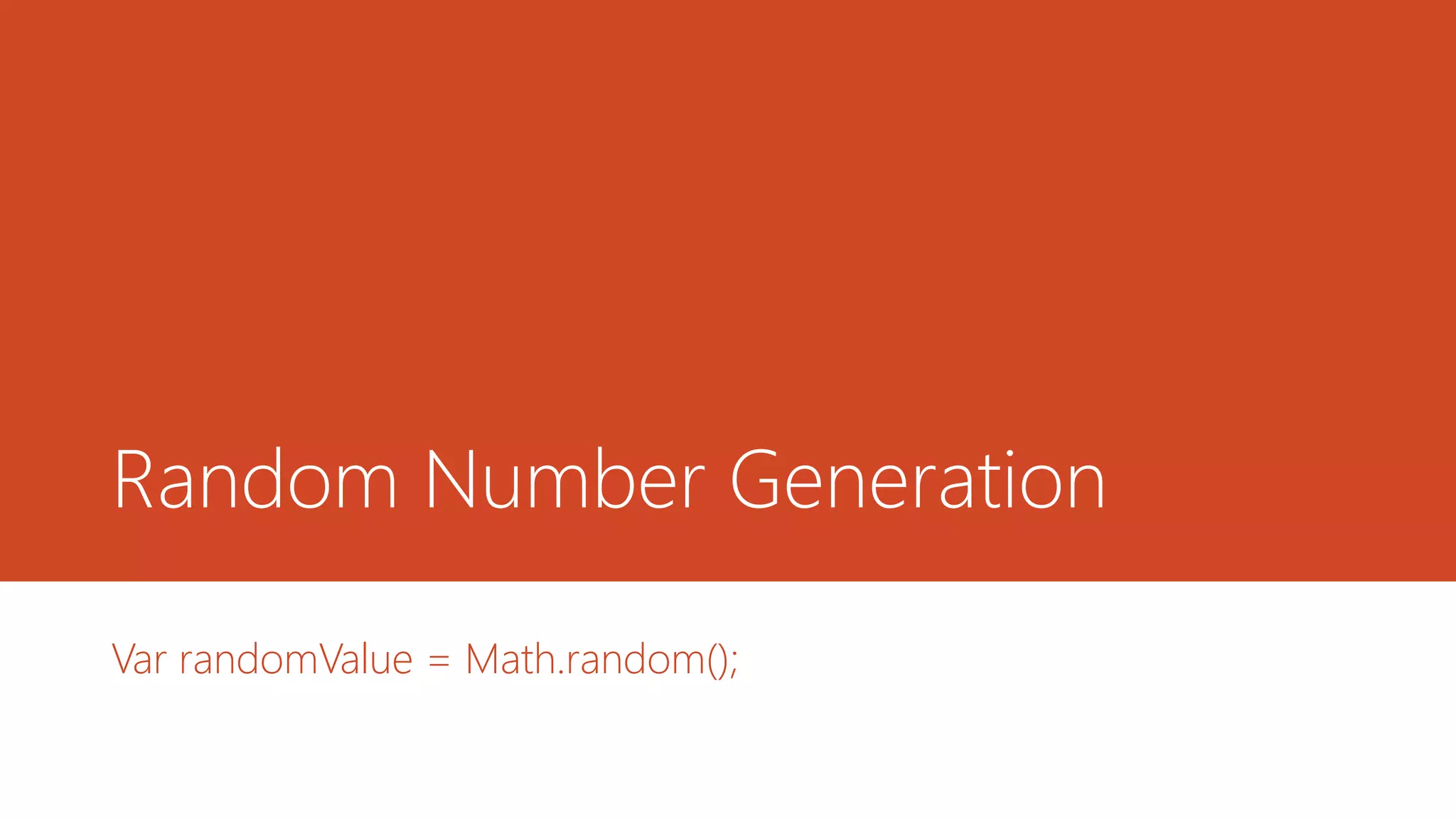 Random number generation | PPTX | Web Development | Internet