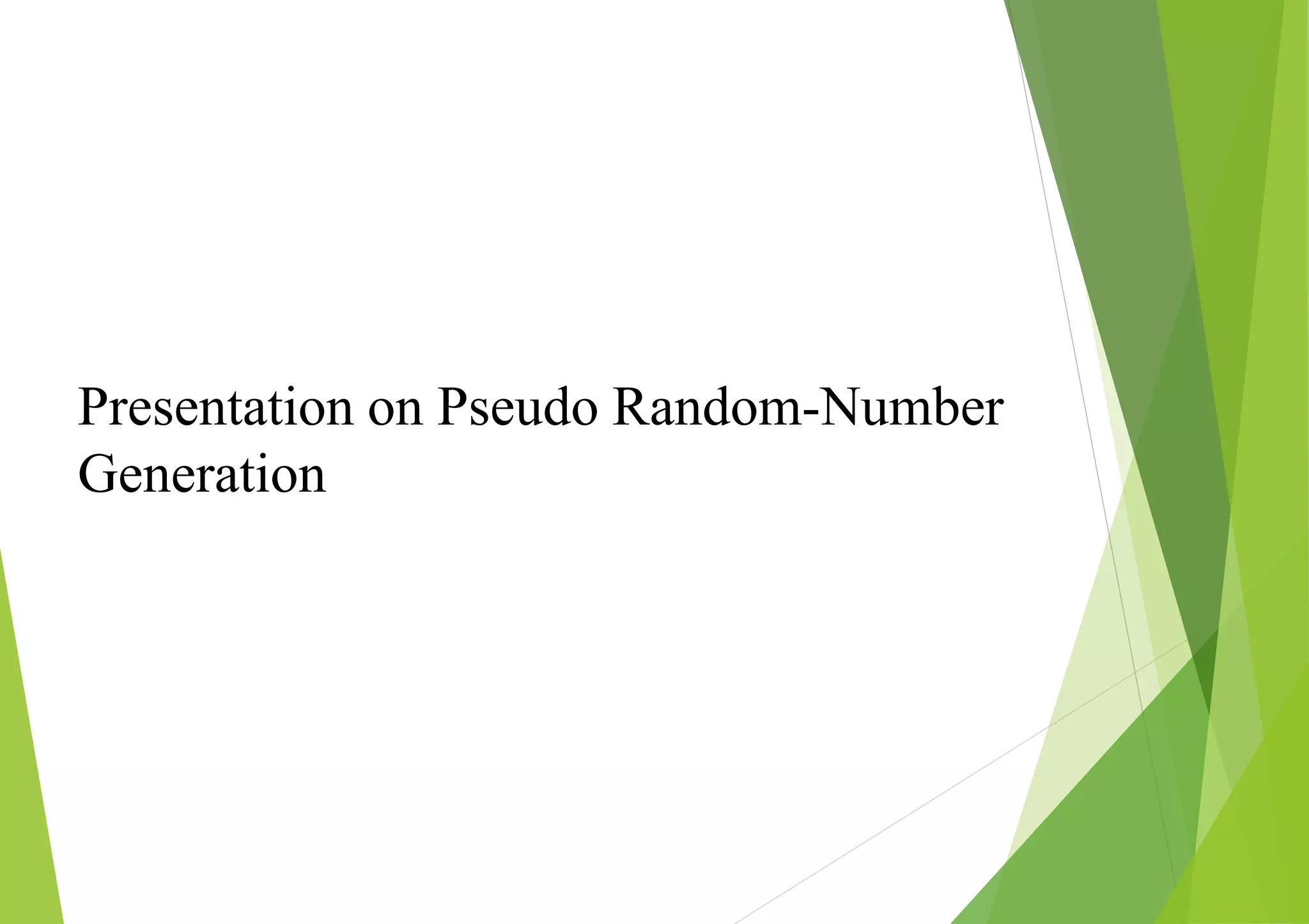 Random number generation | PPTX