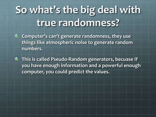 Random numbers | PPTX