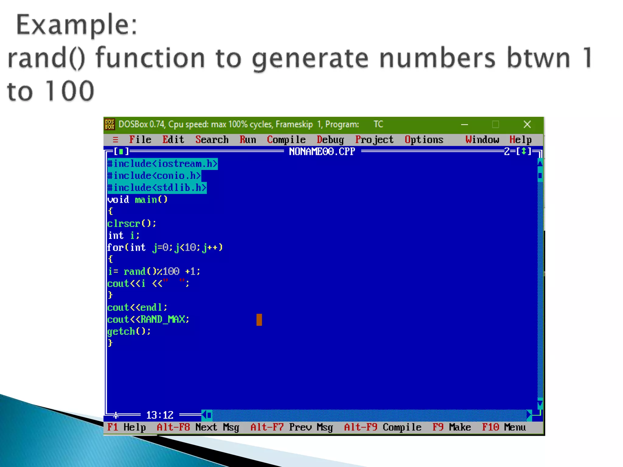 Random Numbers C Class 11 And 12 Ppt