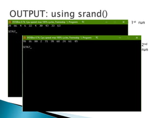 Random numbers c++ class 11 and 12 | PPT