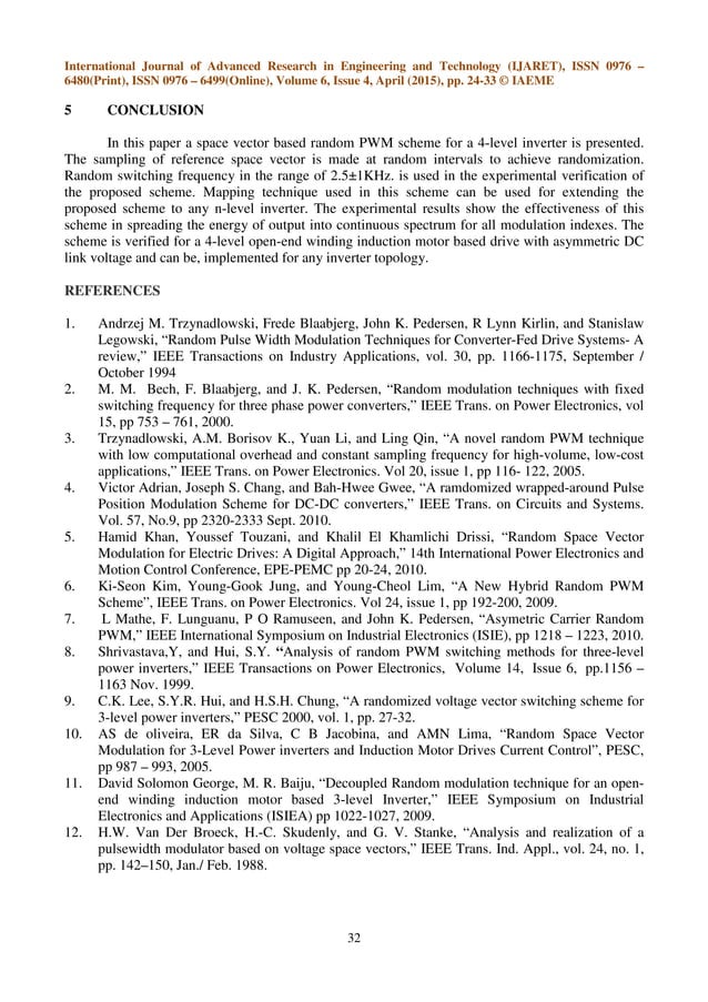 RANDOM PULSEWIDTH MODULATION TECHNIQUE FOR A 4-LEVEL INVERTER | PDF