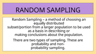 Random Sampling ( Sampling and Techniques) | PPT