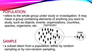 RANDOM SAMPLING, PARAMETER AND STATISTICS, SAMPLING DISTRIBUTION OF STATISTICS.pptx