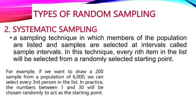 RANDOM SAMPLING, PARAMETER AND STATISTICS, SAMPLING DISTRIBUTION OF ...