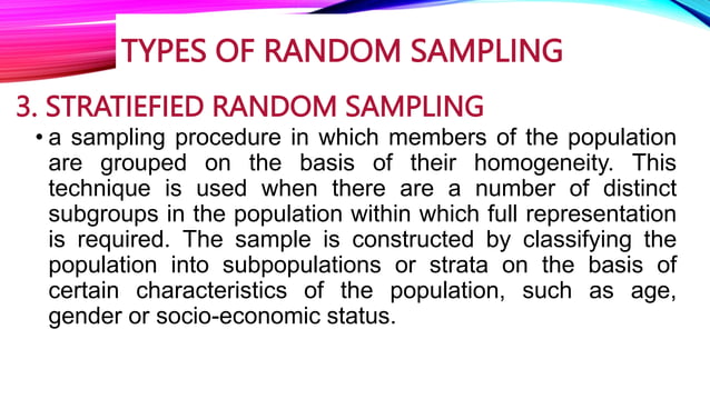 RANDOM SAMPLING, PARAMETER AND STATISTICS, SAMPLING DISTRIBUTION OF STATISTICS.pptx | Biological ...