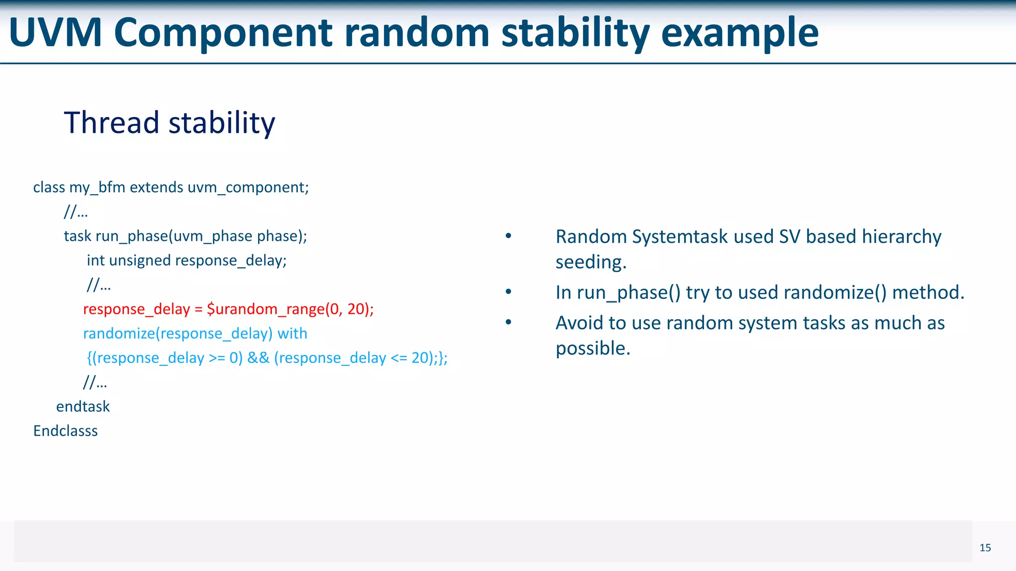 Random stability in systemVerilog and UVM based testbench | PPT