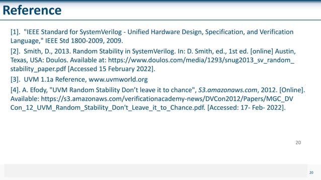 Random stability in systemVerilog and UVM based testbench | PPT