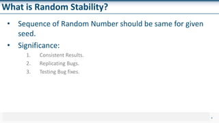 Random stability in systemVerilog and UVM based testbench | PPT