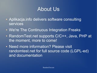 RandomTest - Random Software Integration Tests That Just Work for C/C++ ...
