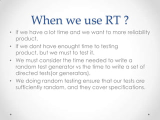 Random testing | PPTX