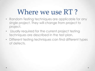 Random testing | PPTX