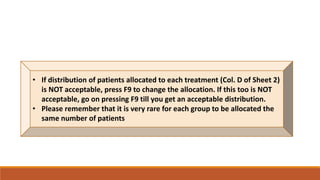 Random treatment allocation in clinical trials | PPT