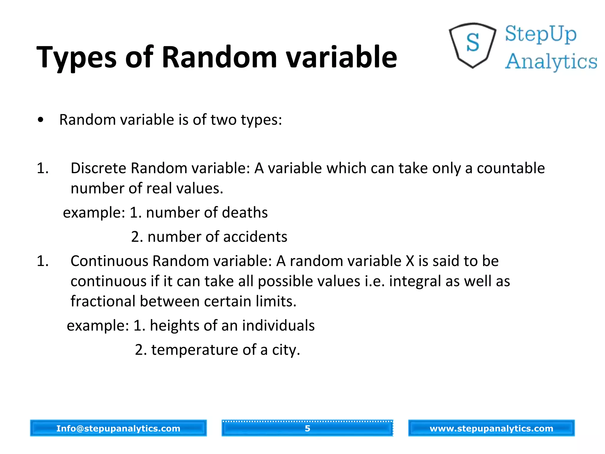 Random variable and its concept | PPT
