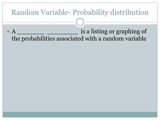 Random variables | PPTX