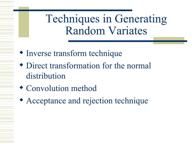 Random variate generation | PPT