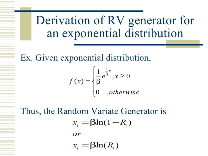 Random Variate Generation