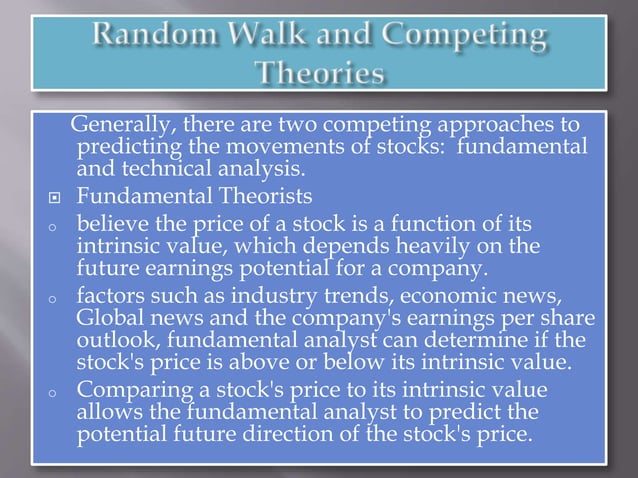 Random walk theory | PPTX | Stocks and Bonds | Personal Investing