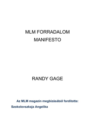 Randy gage manifesto-kiáltványpdf | PDF