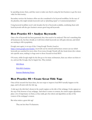 Learn The Basics of Search Engine Optimization | PDF