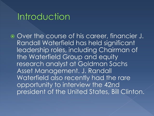 Randy Waterfield Interview with Former President Clinton | PPTX