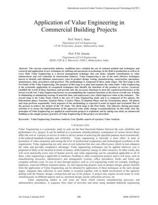 Application of Value Engineering in Commercial Building Projects | PDF