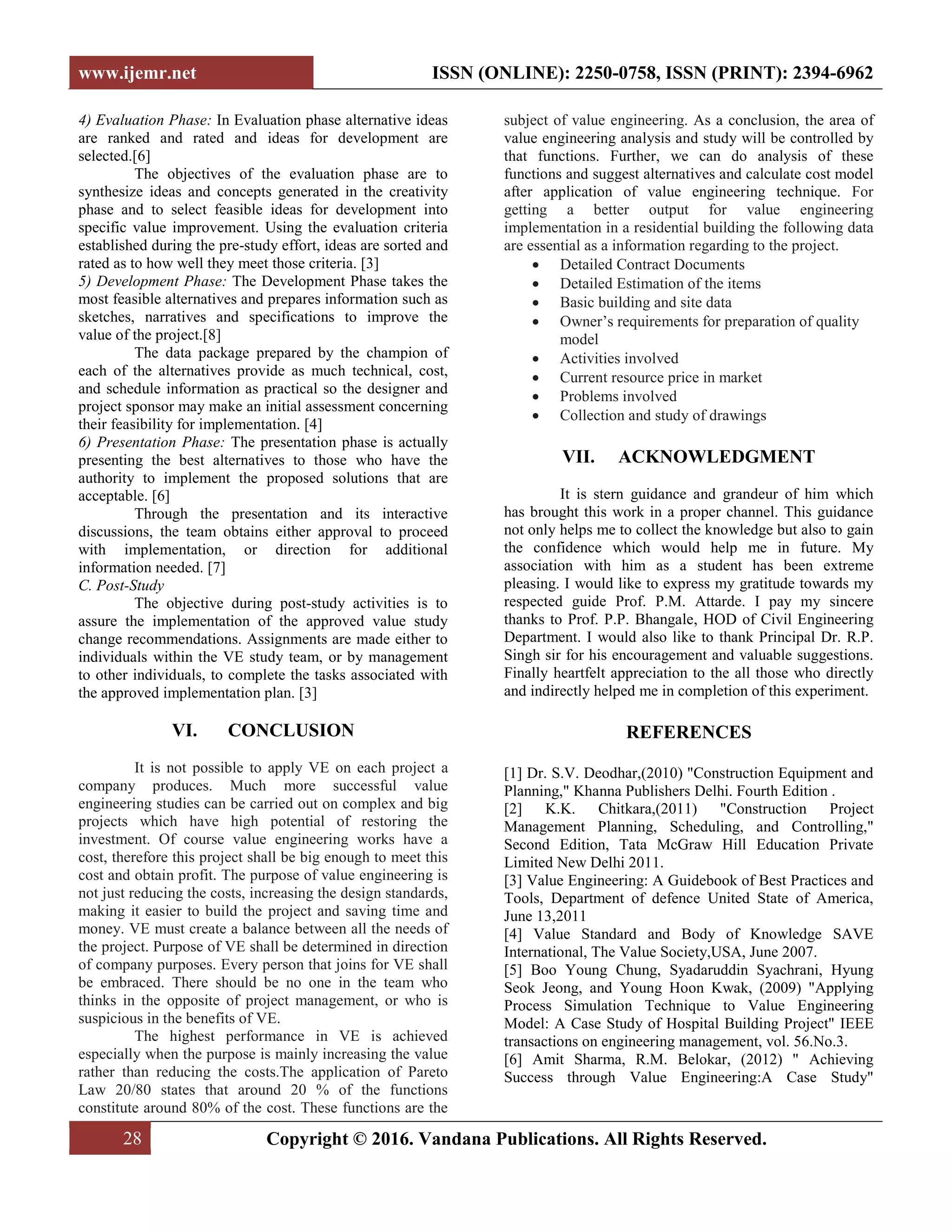 Application of Value Engineering in Construction Projects | PDF