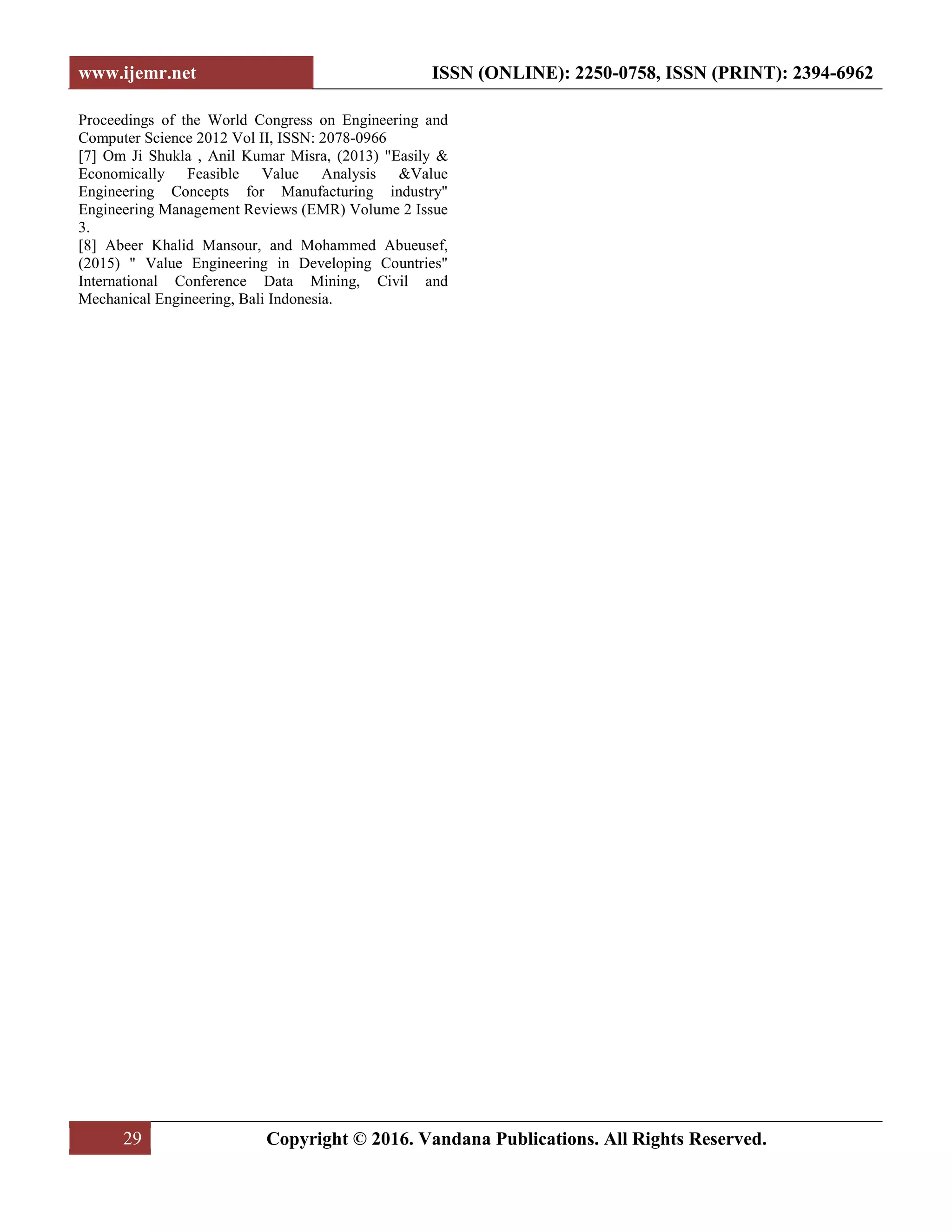 Application of Value Engineering in Construction Projects | PDF