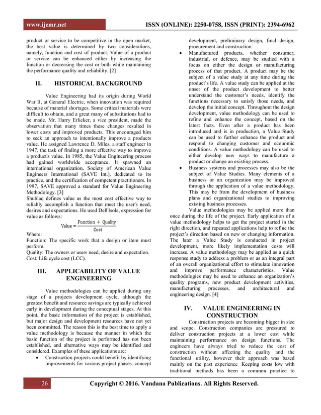 Application Of Value Engineering In Construction Projects PDF Application Of Value Engineering In Construction Projects PDF