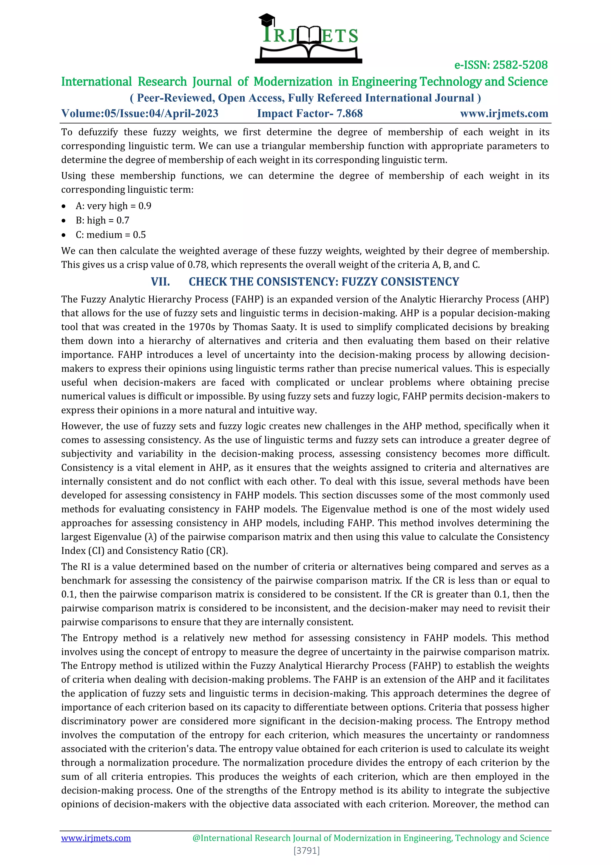 Fuzzy AHP and Fuzzy TOPSIS as an effective and powerful Multi-Criteria Decision-Making (MCDM ...