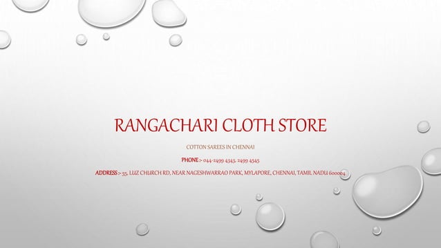 Rangachari cloth store ,chennai | PPT