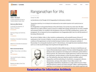 S R Ranganathan's Works in Citation Databases | PPT