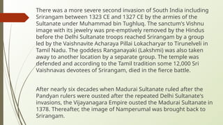 RANGANATHASWAMY TEMPLE of Srirangam Its Might legacy and history | PPTX