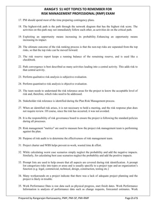Ranga's 51 hot topics to remember for Risk Management Professional (RMP ...