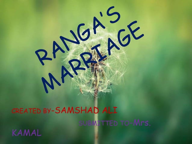 Rangas marriage | PPTX