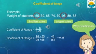 Range 1.1 and coeeficient of variance. | PPTX