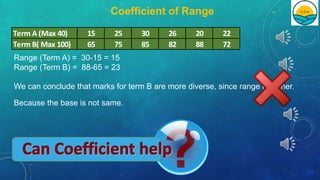 Range 1.1 and coeeficient of variance. | PPTX