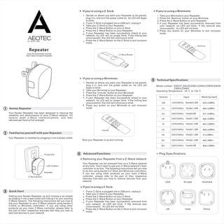 Range extender signal repeater aeon labs manual | PDF