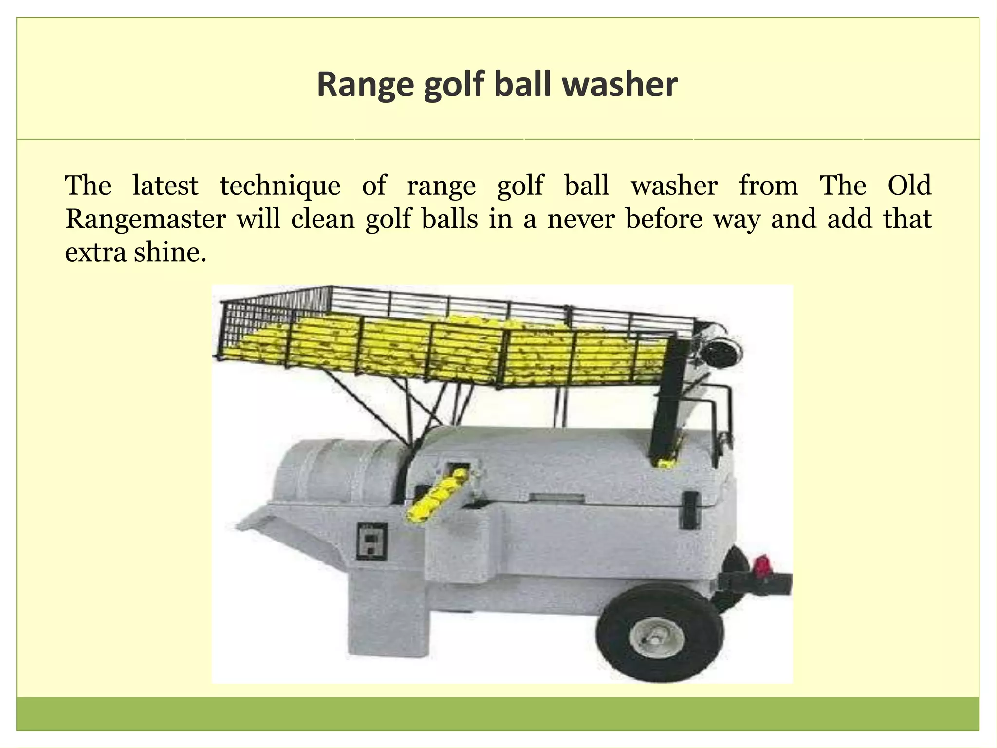 Range golf ball washer | PPTX